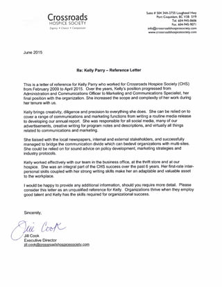 Jill Cook Reference for Kelly Parry | PDF