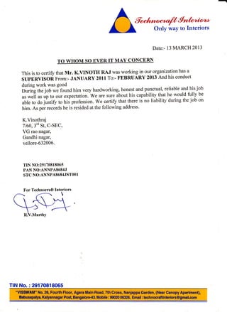 experiance letter technocraft | PDF