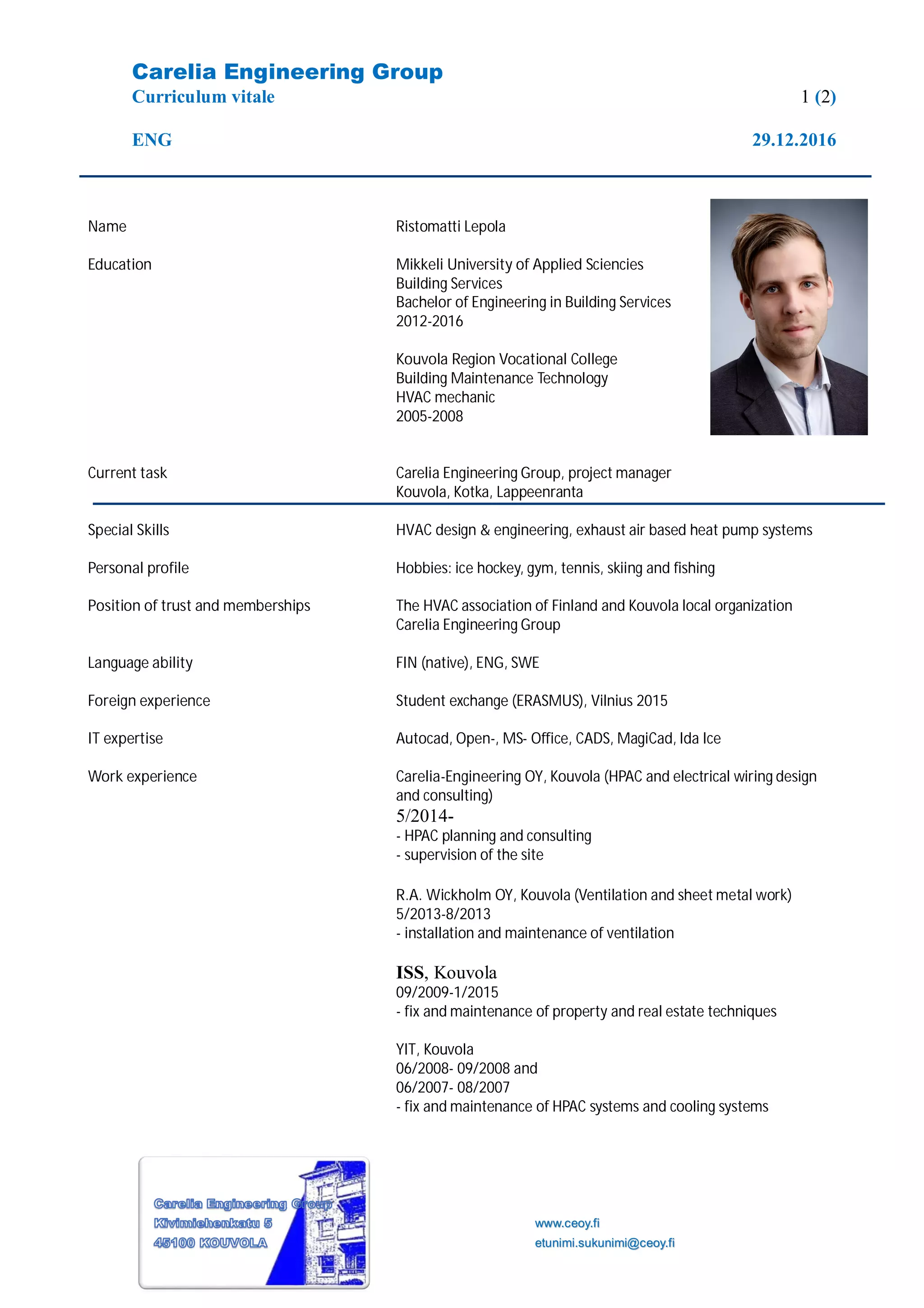 CV Ristomatti Lepola | PDF