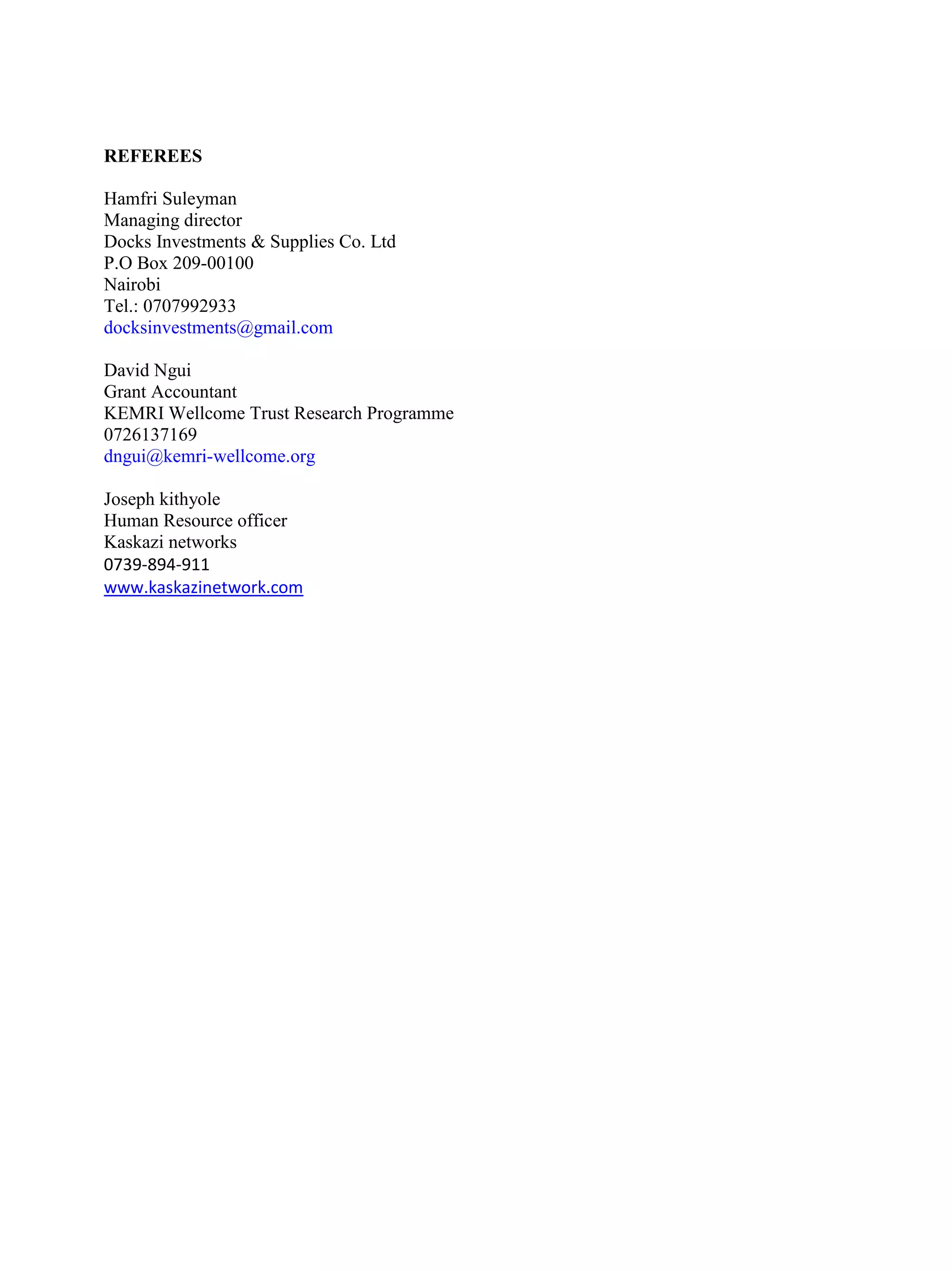 Francis Musili CV | PDF | Logistics | Business