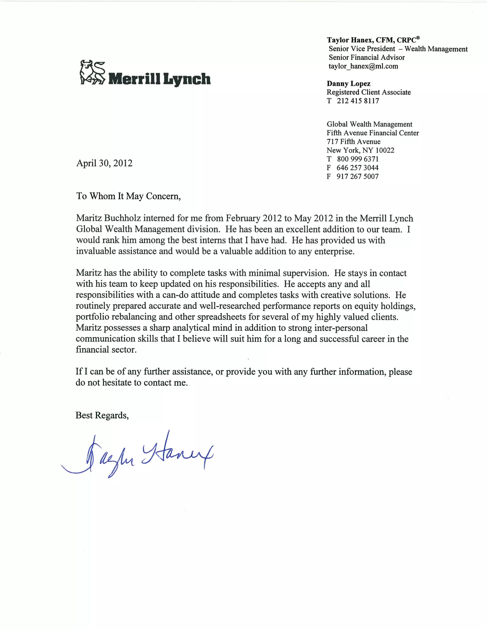 Recommendation Letter - Taylor Hanex.PDF