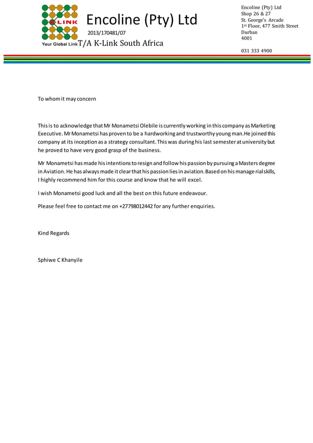 KLink Ref Letter | DOCX