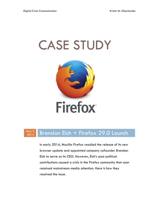 Crisis Case Study - Firefox | PDF