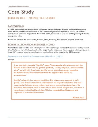 Crisis Case Study - Firefox | PDF