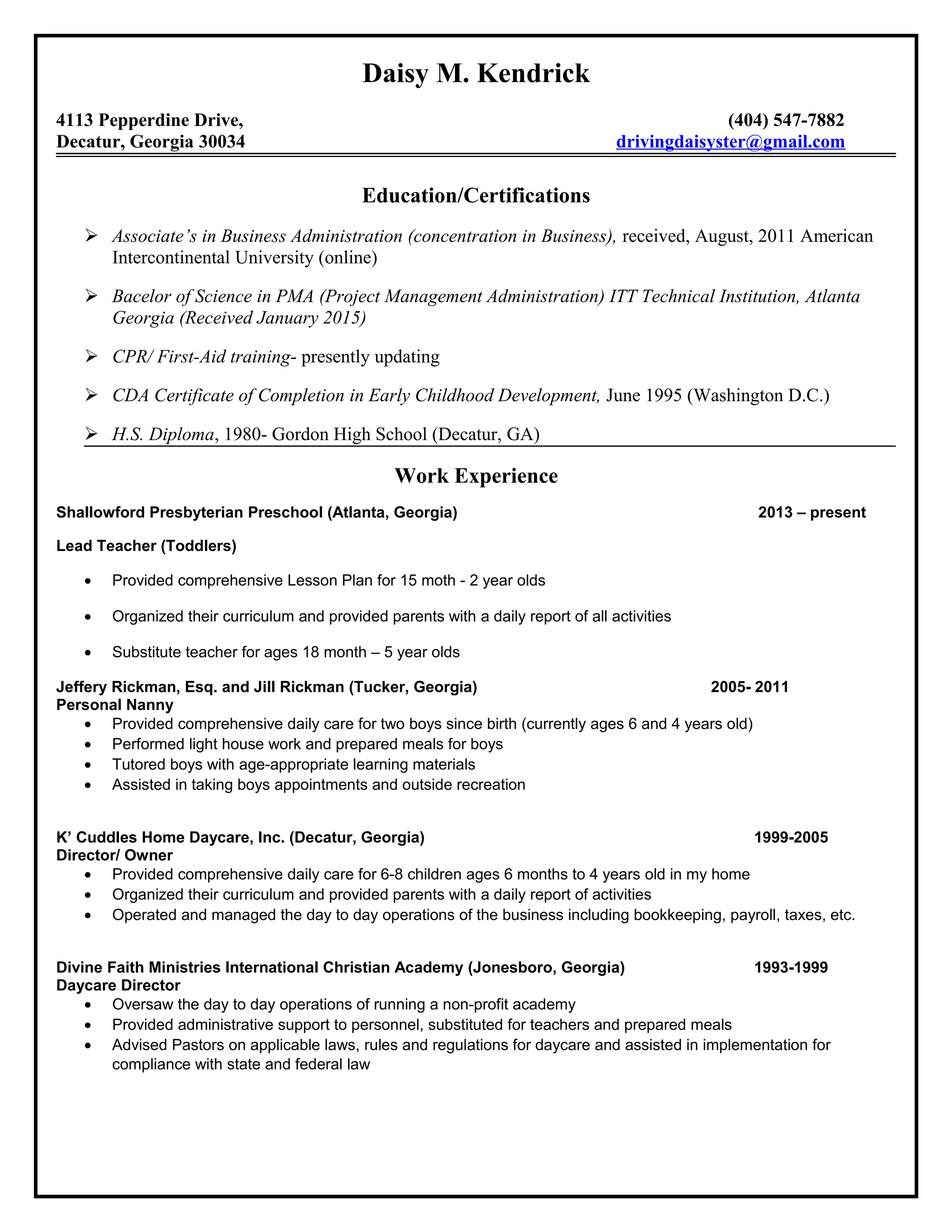 Daisy M resume | PDF