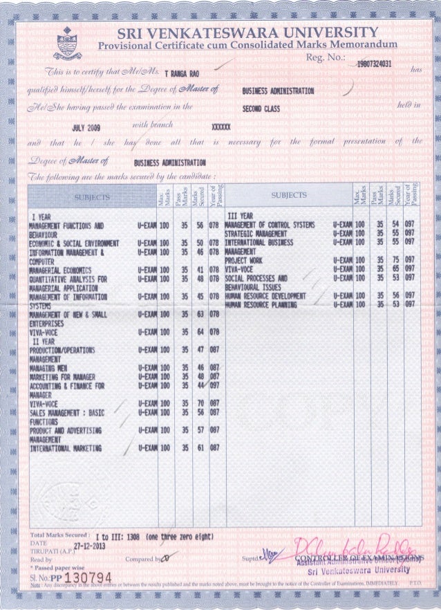MBA_Provisional cum Consolidated Marks