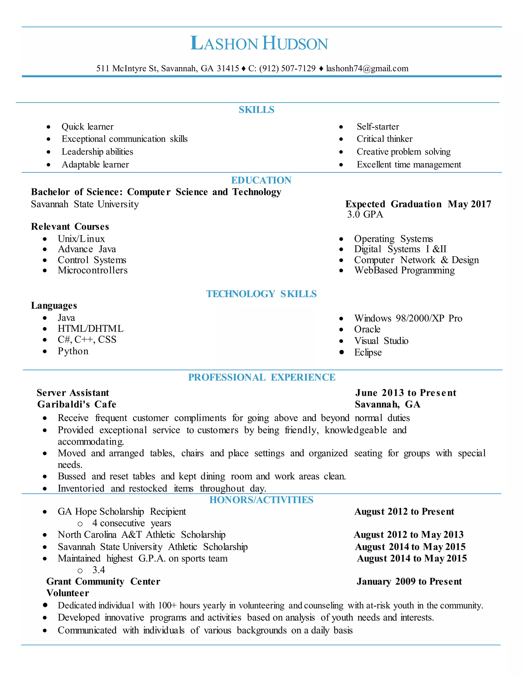 Lashon Hudson Resume (1) | PDF