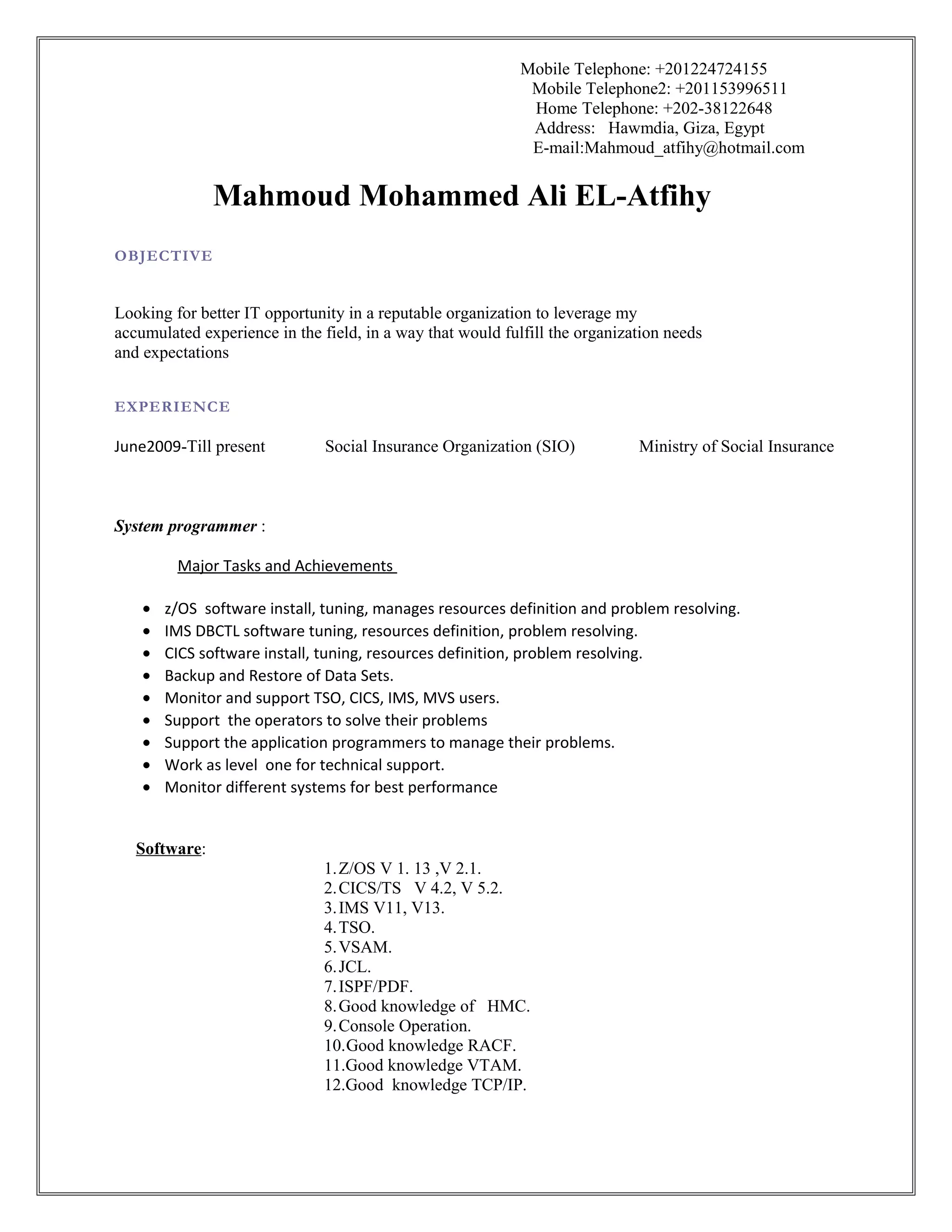 MAHMOUD MOHAMMED CV | PDF