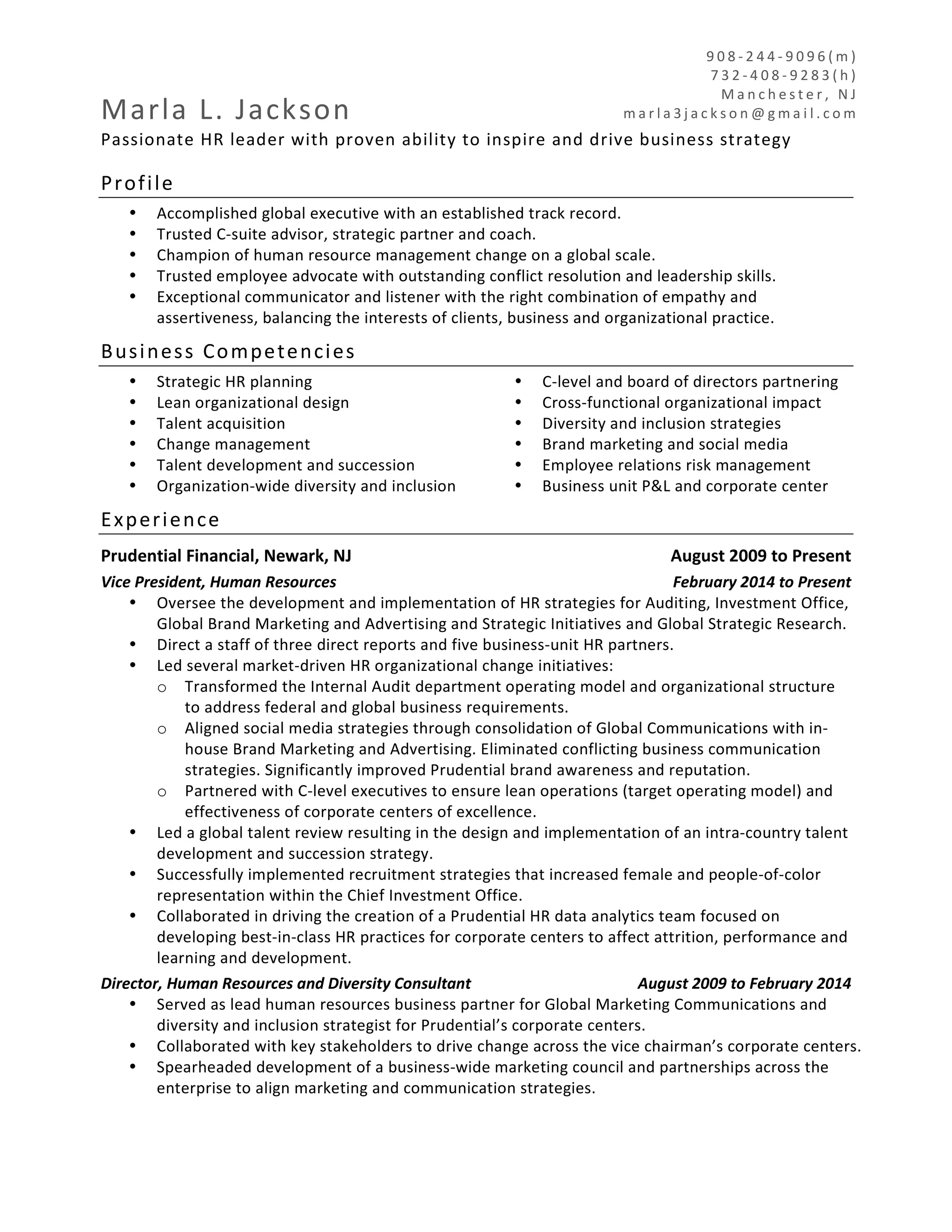 Marla L Jackson Resume | PDF