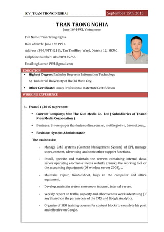 Curriculum-Vitae-TRAN-TRONG-NGHIA | PDF