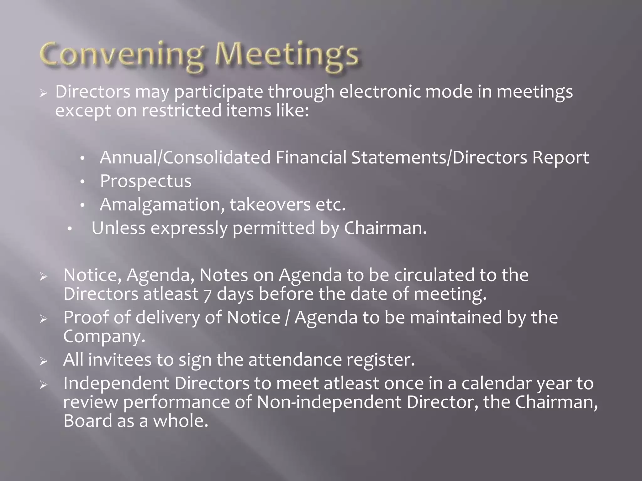Secretarial Standard on Board meetings | PPT