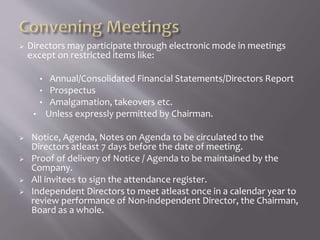 Secretarial Standard on Board meetings | PPT