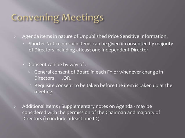 Secretarial Standard on Board meetings | PPT