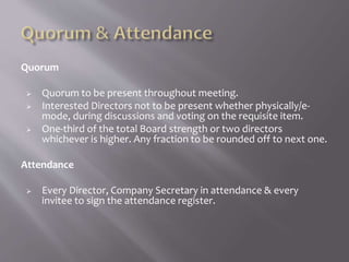 Secretarial Standard on Board meetings | PPT