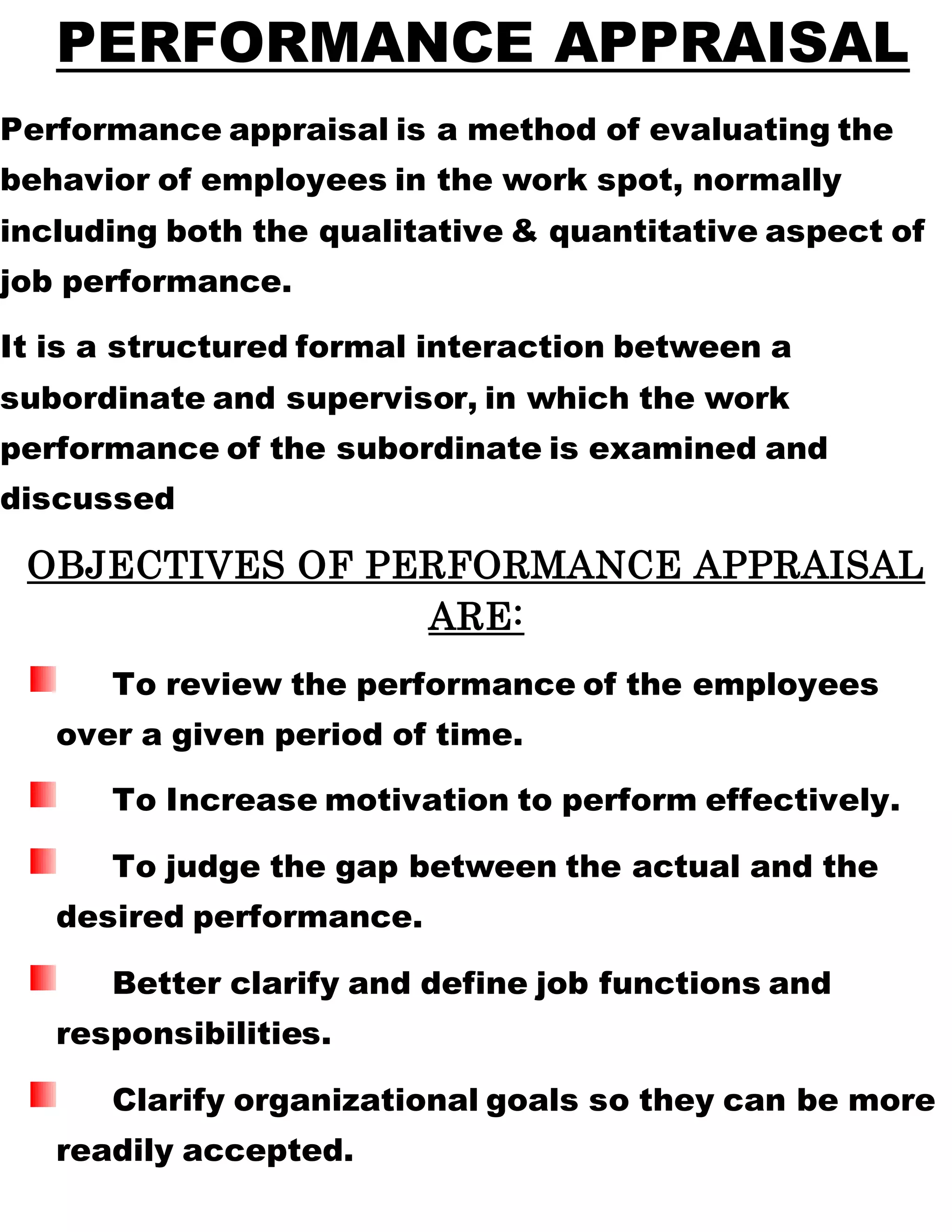 PERFORMANCE APPRAISAL OF COCA COLA EMPLOYEES | DOCX