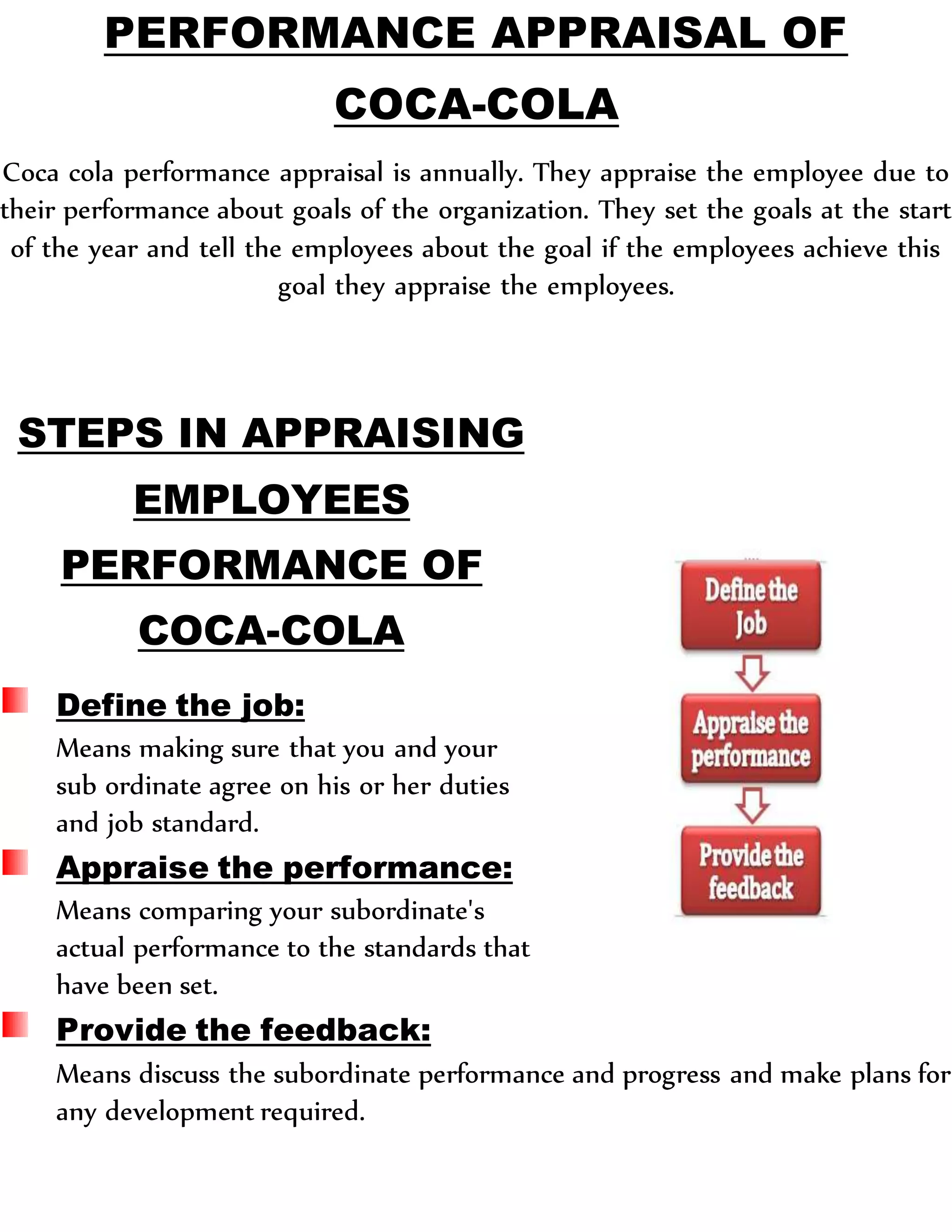 PERFORMANCE APPRAISAL OF COCA COLA EMPLOYEES | DOCX