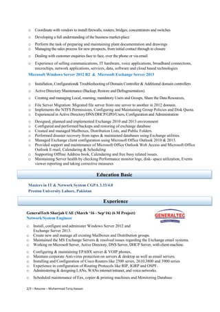 Tariq Hassan CV Uae | PDF