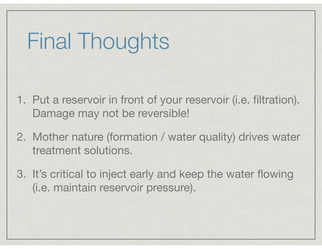 Water Injection & Treatment for Tight Oil EOR | PPT