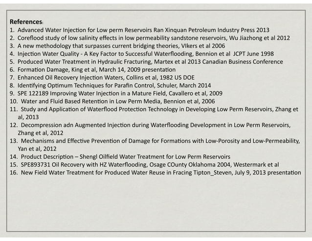 Water Injection & Treatment for Tight Oil EOR | PPT