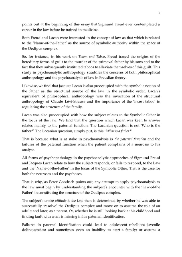 Peter Goodrich on the Psychoanalysis of Law | DOCX | Legal Services ...