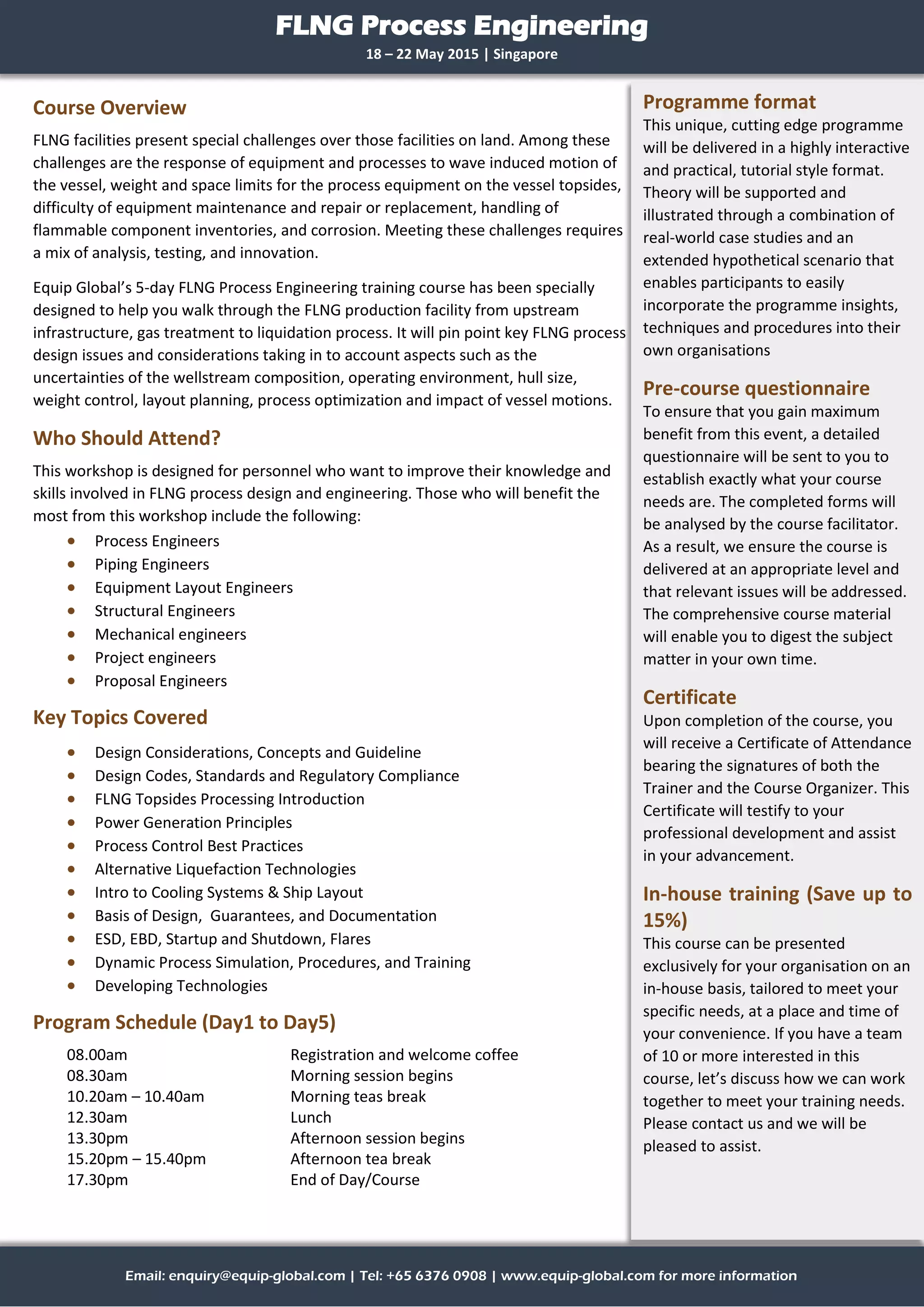 FLNG Course Brochure | PDF