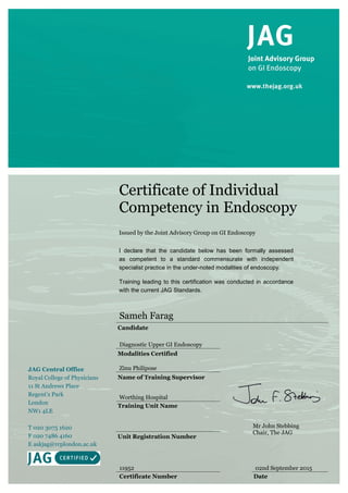 JAG_Certificate_2015 | PDF