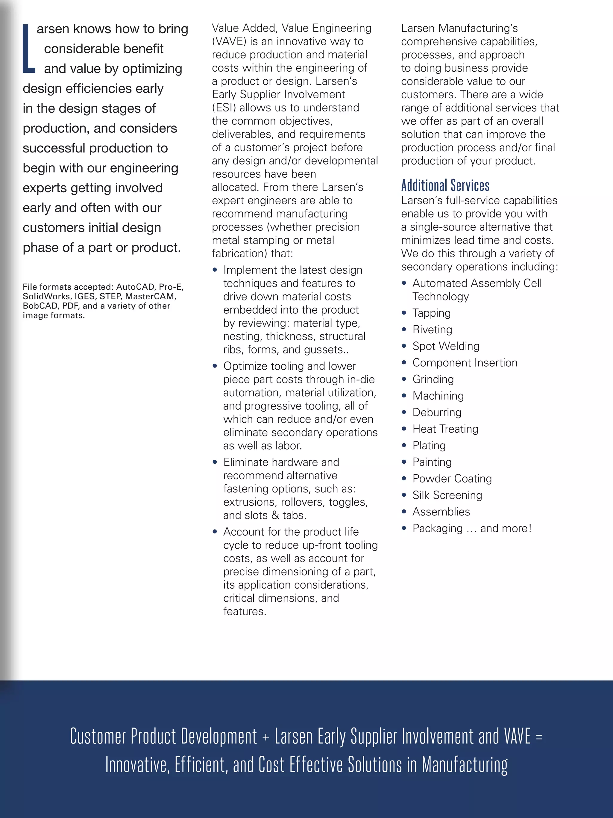 Larsen Mfg. Brochure 2015 | PDF