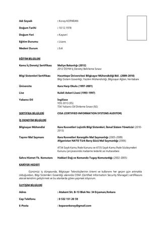 cv_koray | DOCX