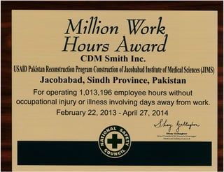Million Work Hours Award_Pakistan | PPT