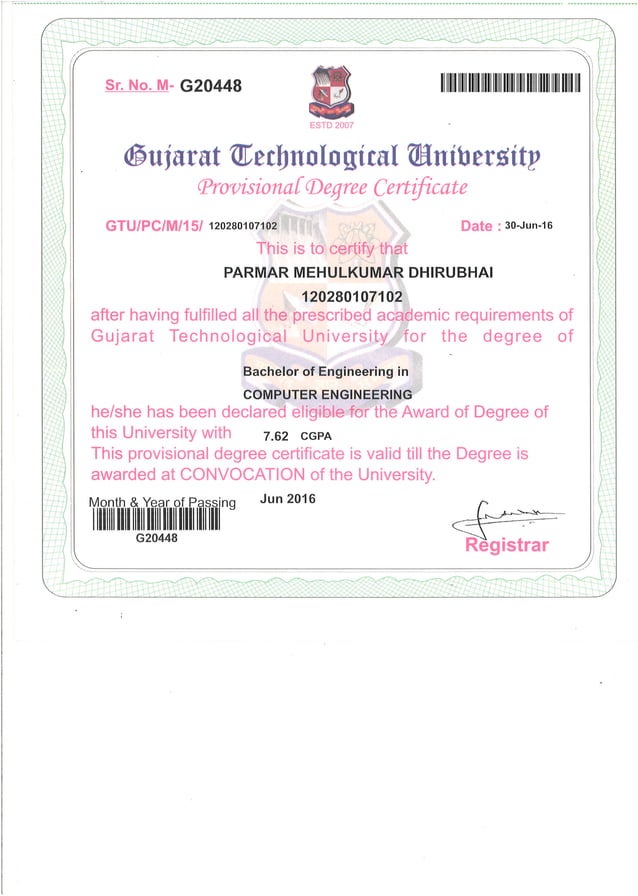 Provisional-mehul parmar | PDF