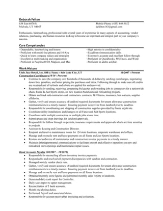 Debbie Felton Resume | DOC