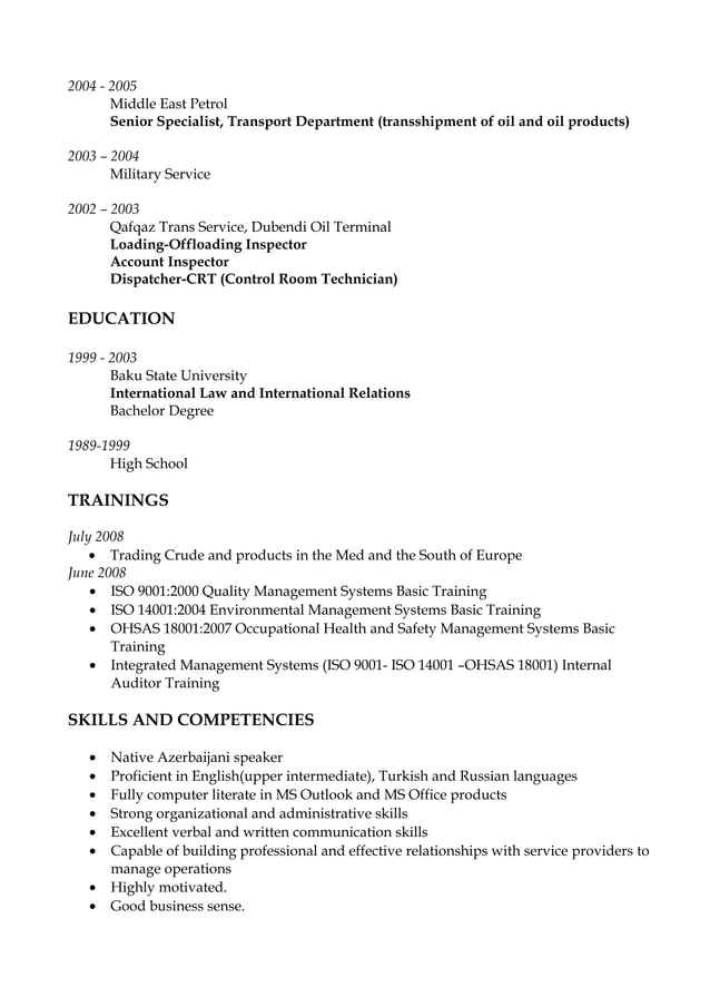 CV Murad Alxazov | PDF