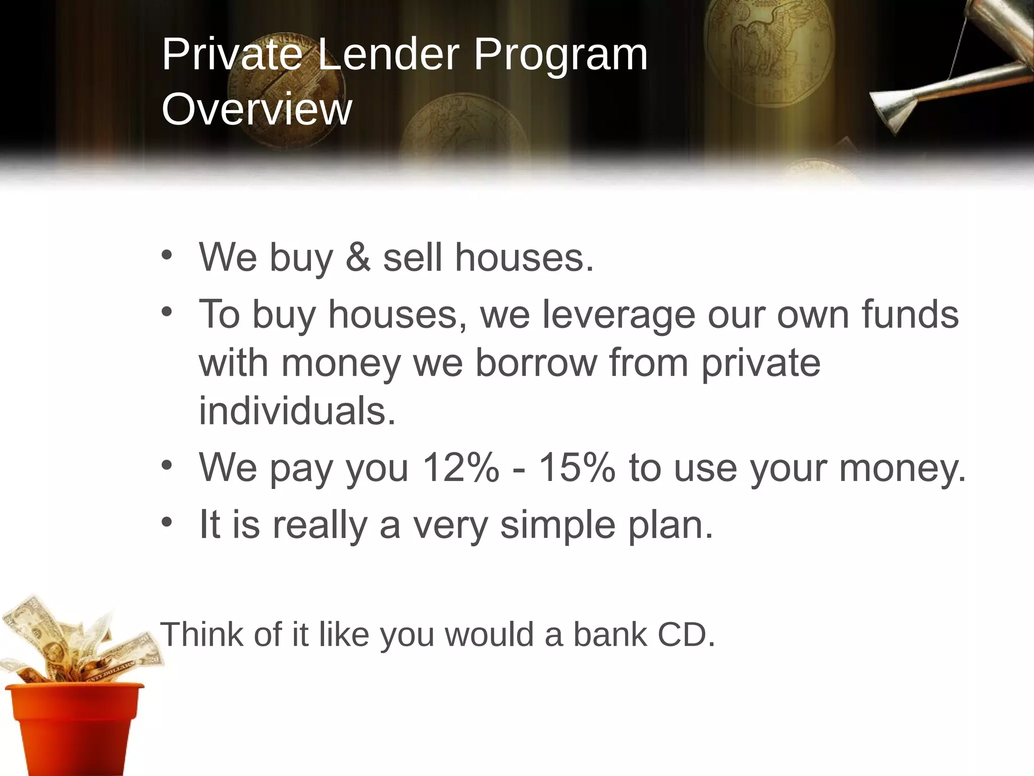 Private Money Lender Powerpoint Presentation | PPT
