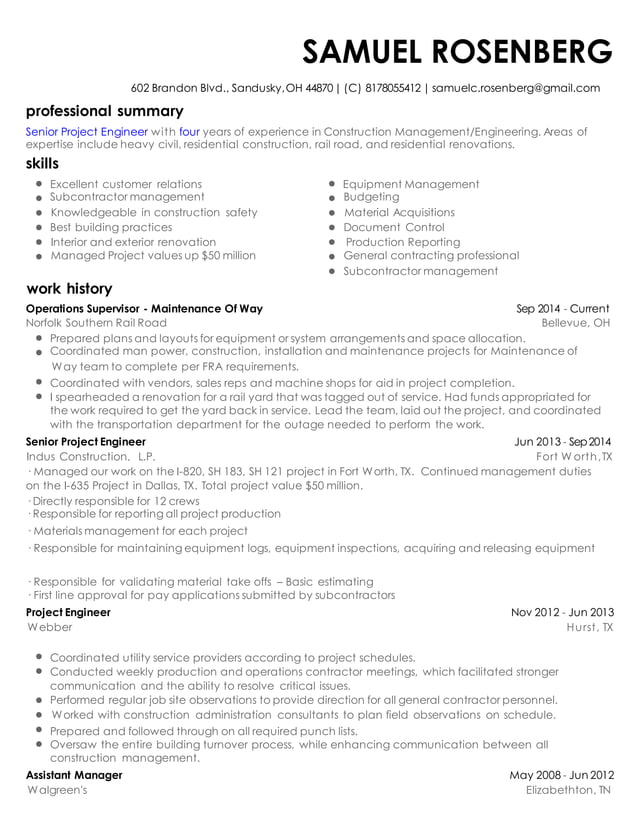 Specifications Resume | PDF