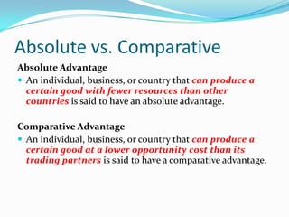 9b absolute comparative advantage | PPTX