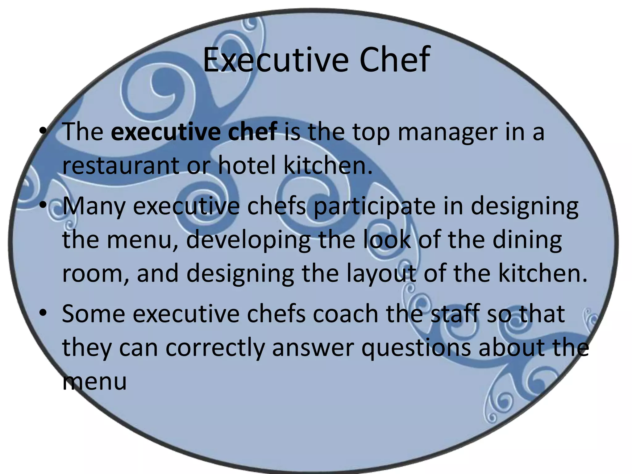 9 back of the house functions and staff (1) | PPTX