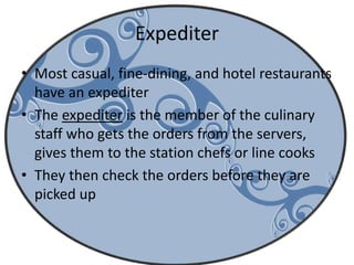 9 back of the house functions and staff (1) | PPTX