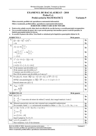 9 barem varianta oficiala bac matematica m1 2010 (prima sesiune) | PDF