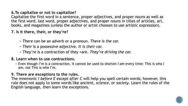 9 basic grammar rules | PPT