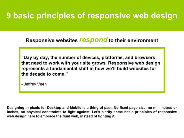 9 basic principles of responsive web design | PPT