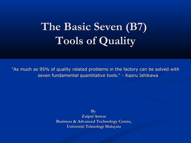 9 basic seven tools of quality | PPT