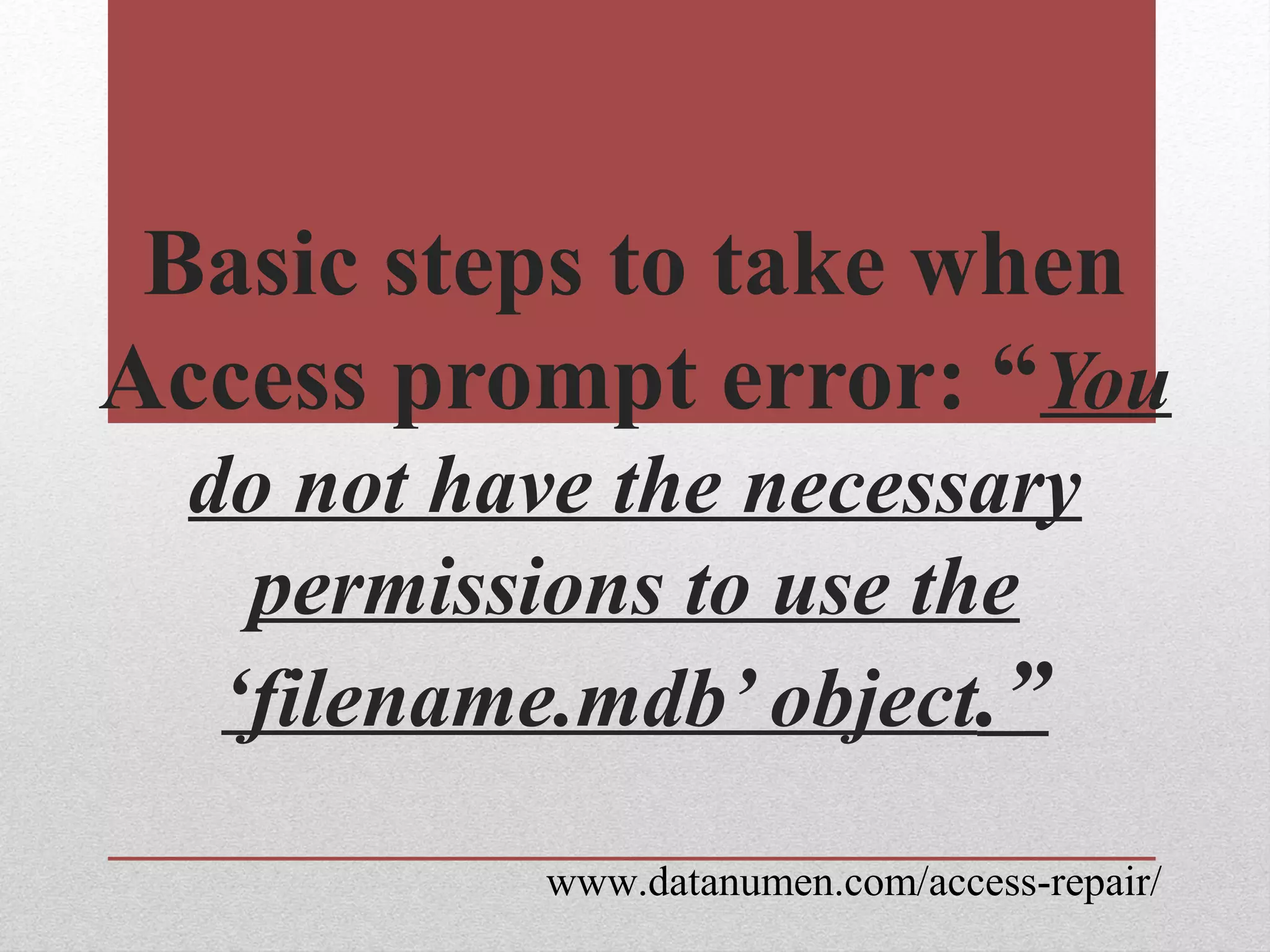 2 Simple Ways to Fix Access Error "You Do not Have the Necessary Permissions to Use the Object ...