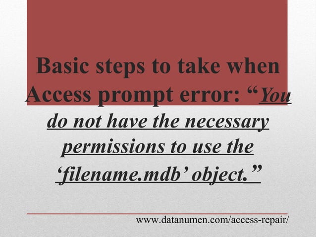 2 Simple Ways to Fix Access Error "You Do not Have the Necessary ...