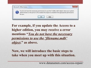 2 Simple Ways to Fix Access Error "You Do not Have the Necessary Permissions to Use the Object ...
