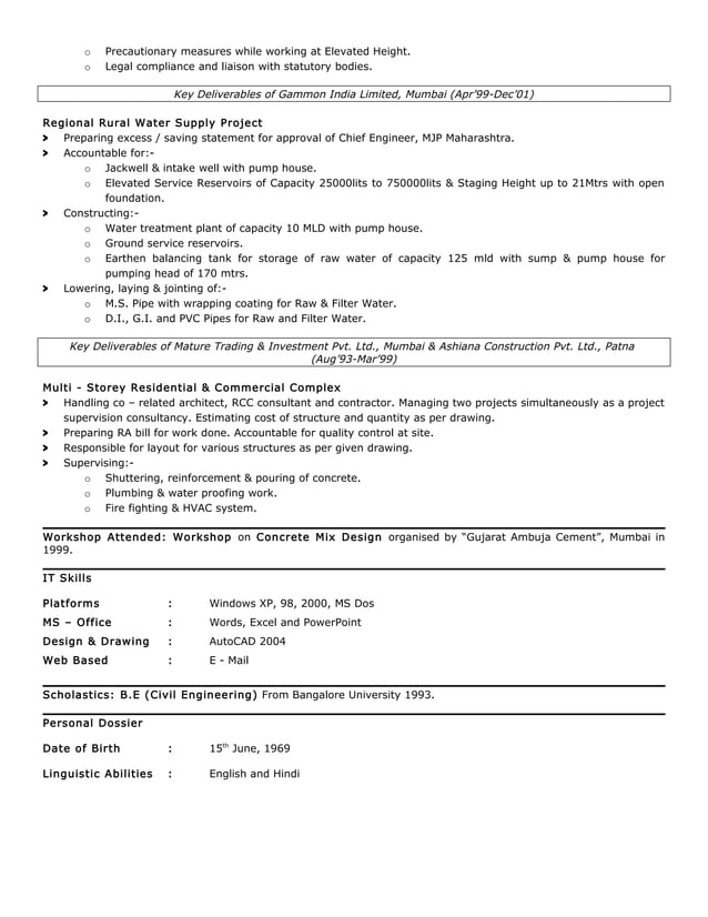 final resume Rakesh kumar | DOC | Civil Engineering Industry | Industries