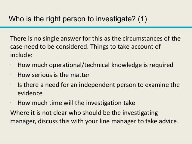 Investigation Guidance