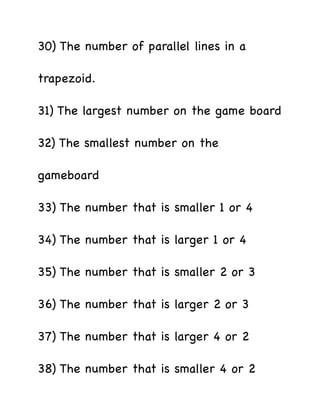 Math board game final project work sample | PDF