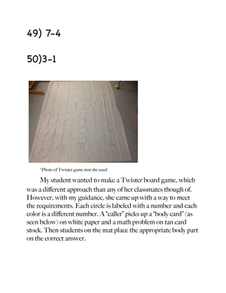 Math board game final project work sample | PDF