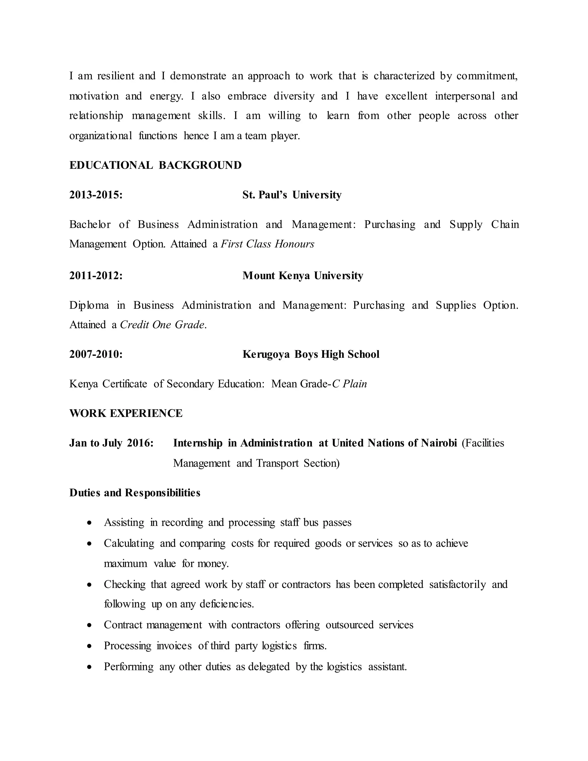 CURRICULUM VITAE REVISED | DOCX | Logistics | Business