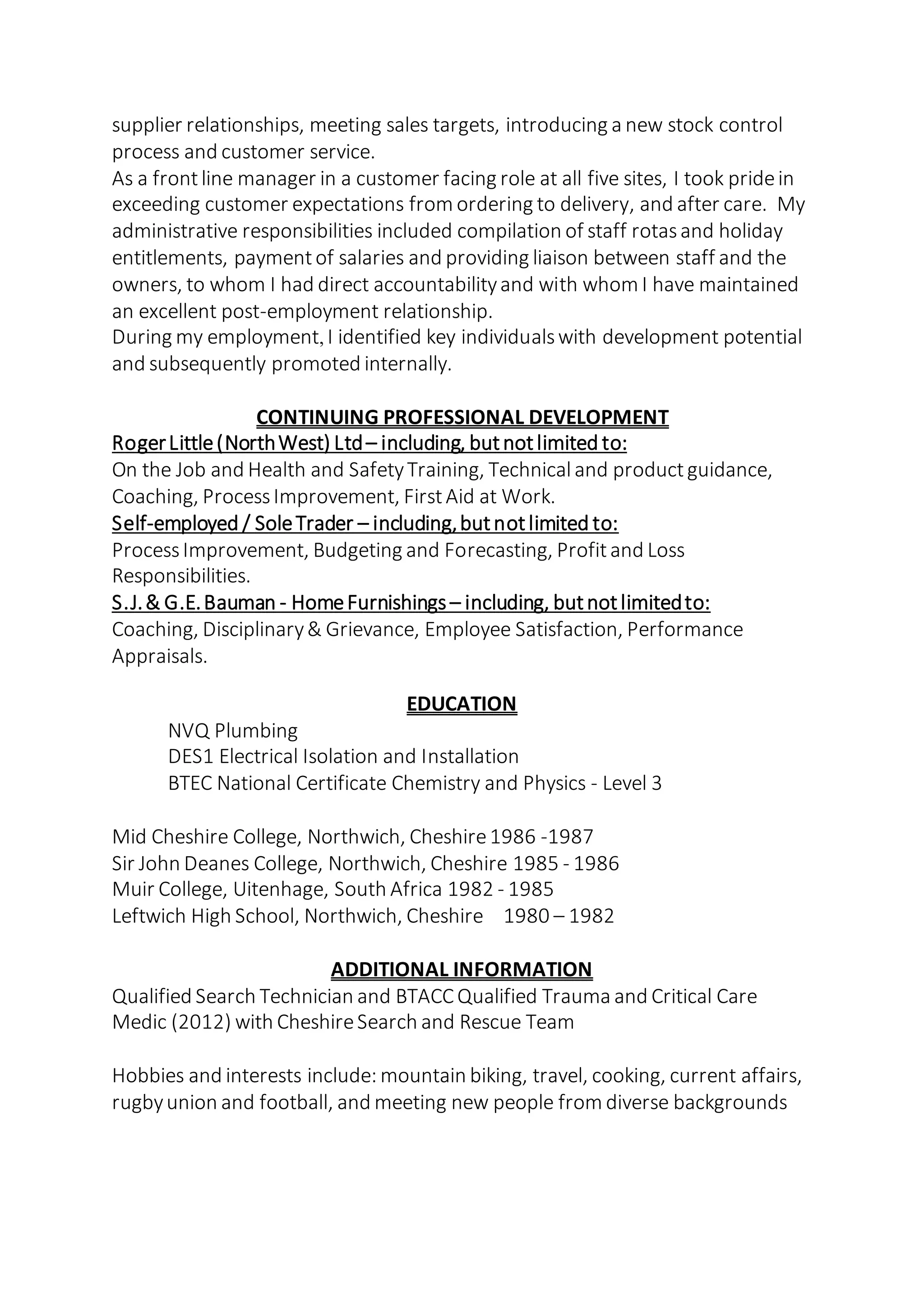 STEVEN BURROWS CV JAN 2016 | DOCX